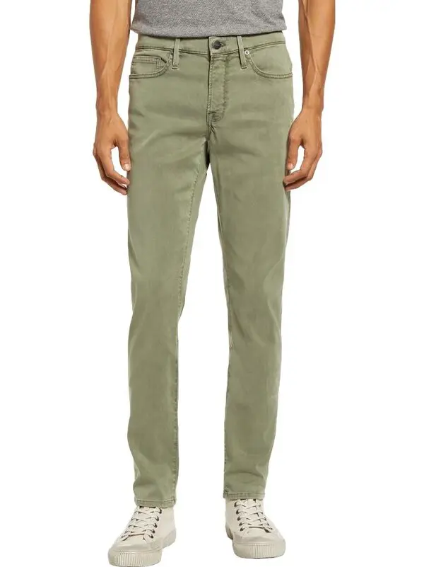 FRAME L'homme Slim Fit Five-pocket Twill Pants - Washed Military