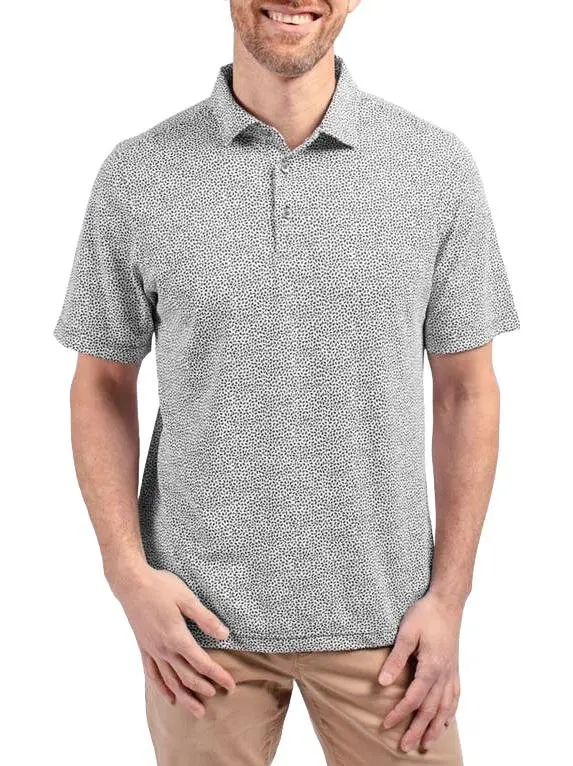 Cutter & Buck Virtue Piqué Botanical Print Polo - Black