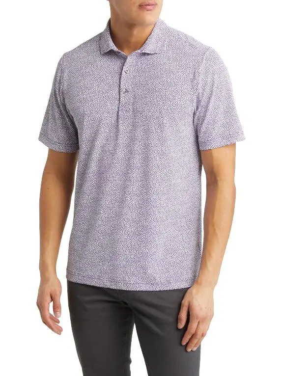 Cutter & Buck Virtue Piqué Botanical Print Polo - College Purple