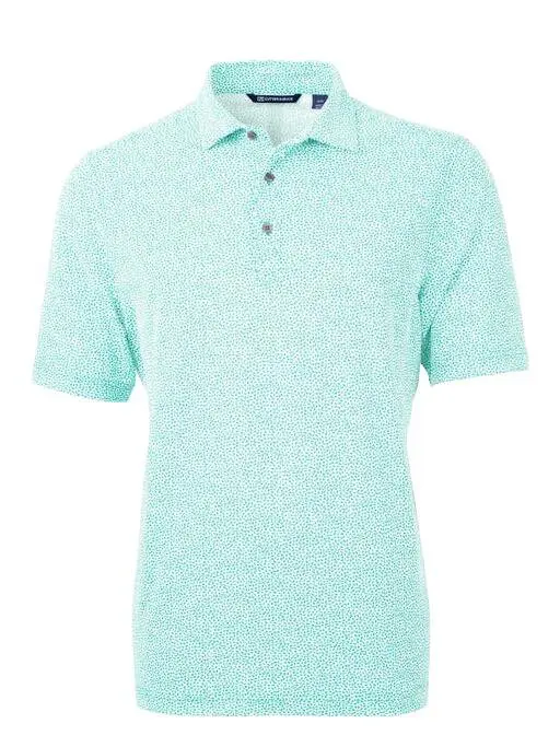 Cutter & Buck Virtue Piqué Botanical Print Polo - Fresh Mint