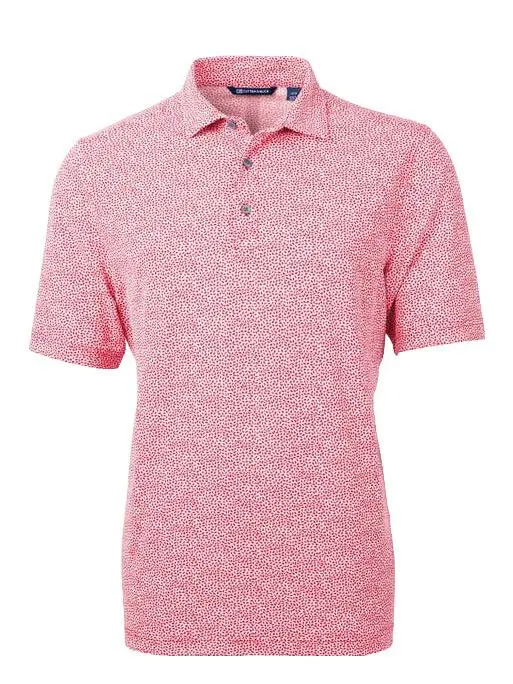 Cutter & Buck Virtue Piqué Botanical Print Polo - Red