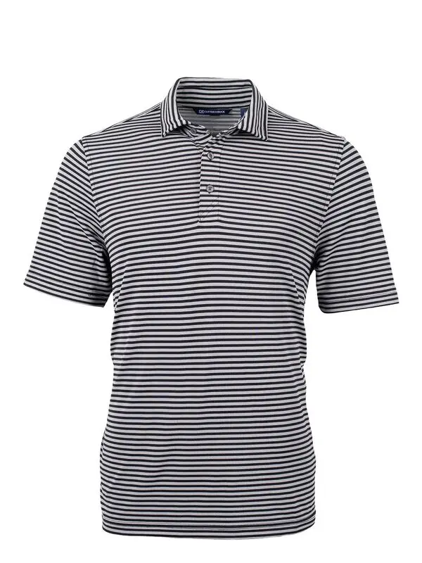Cutter & Buck Virtue Piqué Stripe Recycled Blend Polo - Black