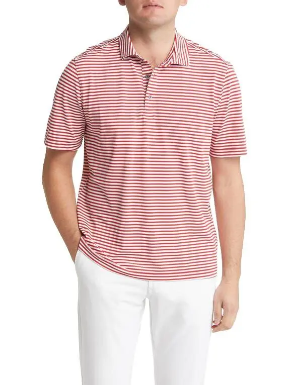 Cutter & Buck Virtue Piqué Stripe Recycled Blend Polo - Cardinal Red