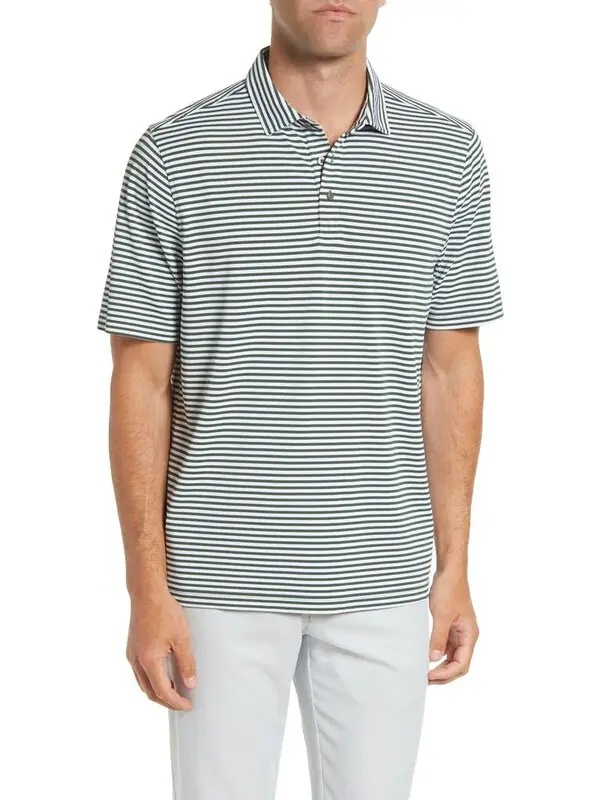 Cutter & Buck Virtue Piqué Stripe Recycled Blend Polo - Hunter