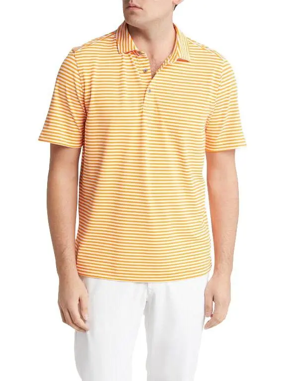 Cutter & Buck Virtue Piqué Stripe Recycled Blend Polo - Orange Burst