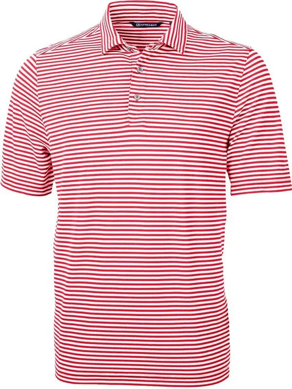 Cutter & Buck Virtue Piqué Stripe Recycled Blend Polo - Red
