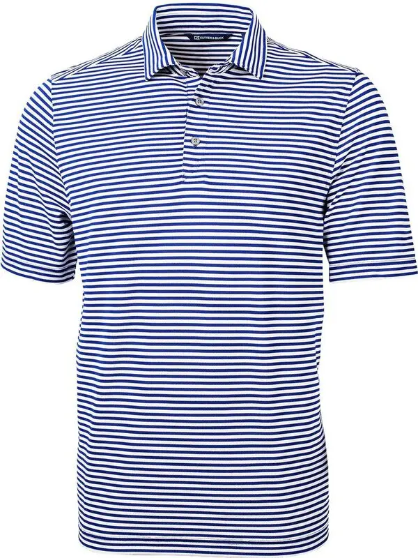 Cutter & Buck Virtue Piqué Stripe Recycled Blend Polo - Tour Blue