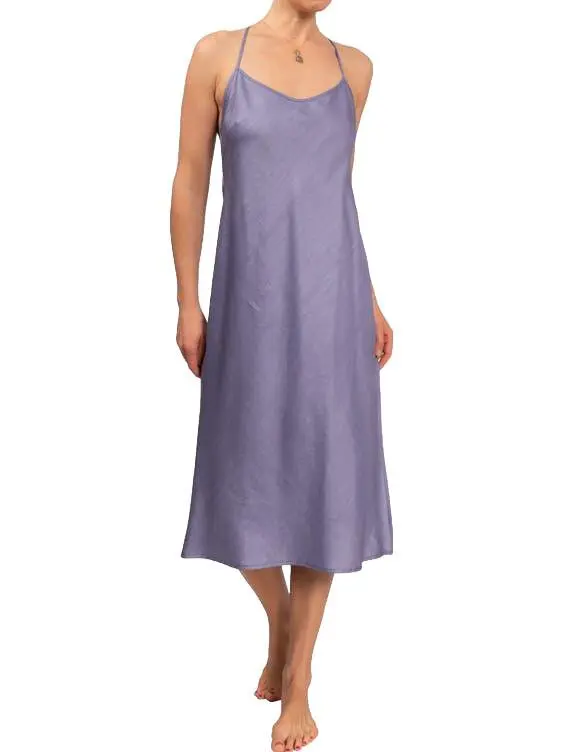 EVERYDAY RITUAL Sloan T-back Midi Nightgown - Violet