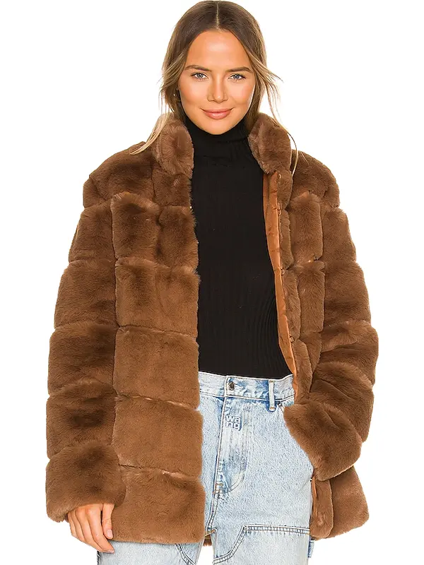 LAMARQUE Maren Faux Fur Jacket - Mink Brown