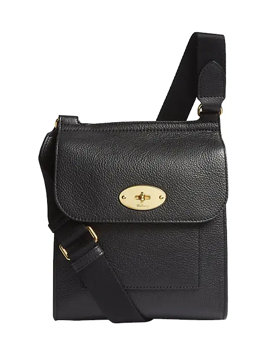 Mulberry Antony Small Grained-leather Messenger Bag - Black