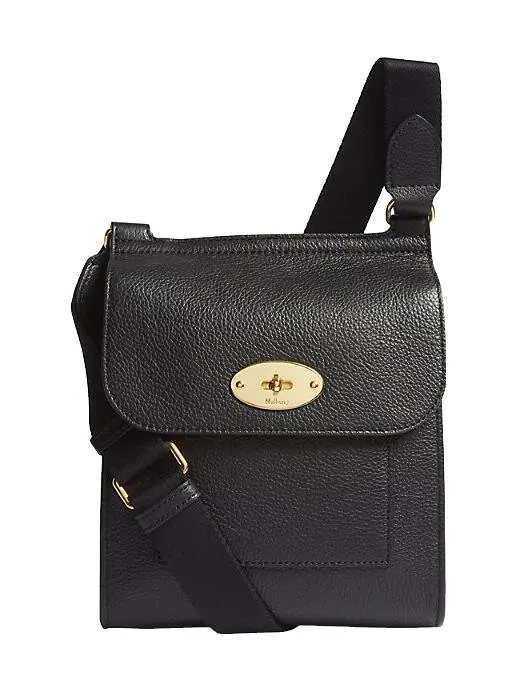 Mulberry Antony Small Grained-leather Messenger Bag - Black