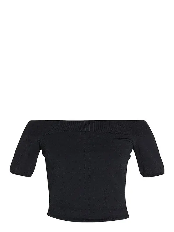 Alexander McQueen Knit Off-the-shoulder Top - Black