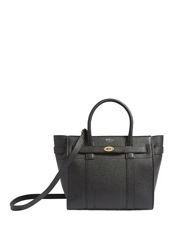 Mulberry Zipped Bayswater Mini Grained-leather Tote Bag - Black