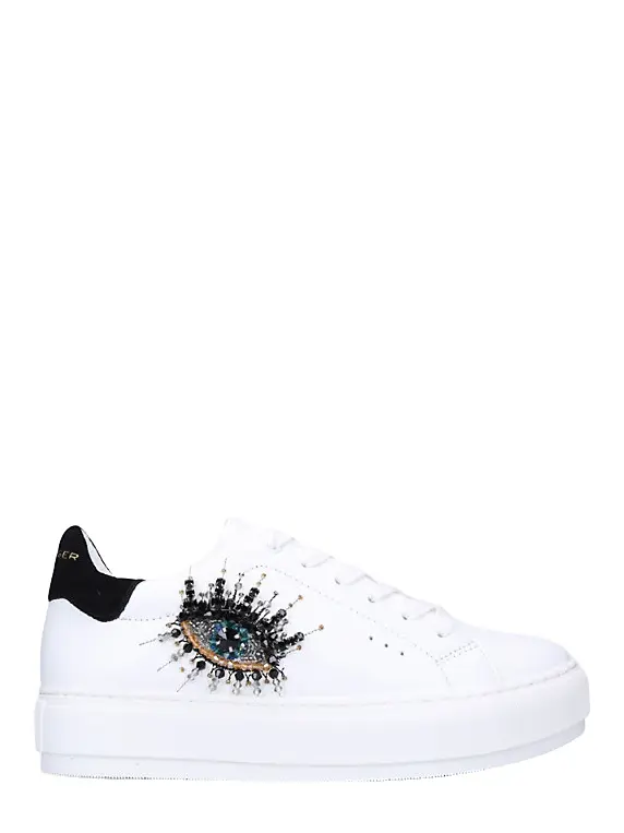 Kurt Geiger Laney Platform Leather Low-top Trainers - White
