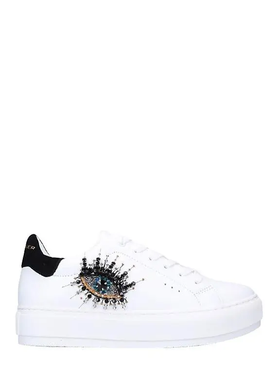 Kurt Geiger Laney Platform Leather Low-top Trainers - White