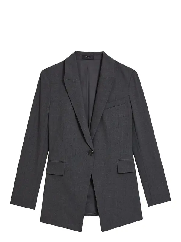 Theory Etiennette Wool Blazer - Charcoal