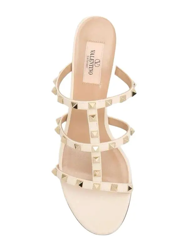 Valentino Garavani Rockstud Caged 60mm Slide Sandals - Ivory