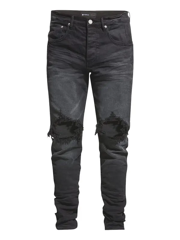 PURPLE BRAND P002 Blowout Slim Jeans - Black Wash