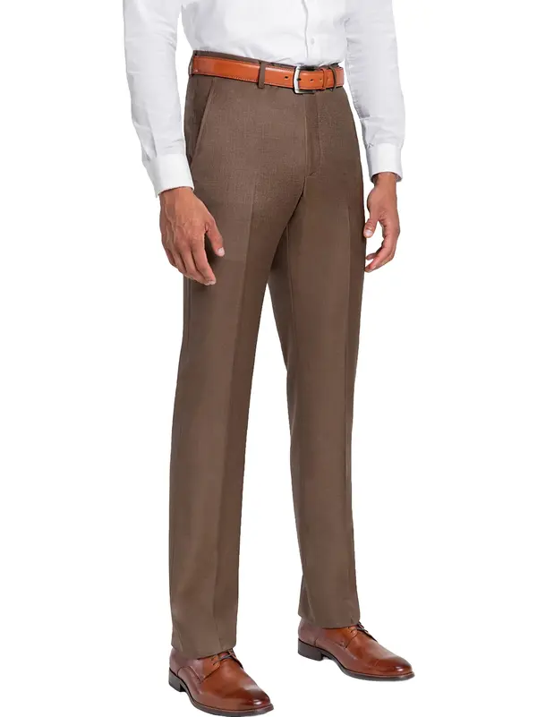 Santorelli Loro Piana Wool Trousers - Tobacco