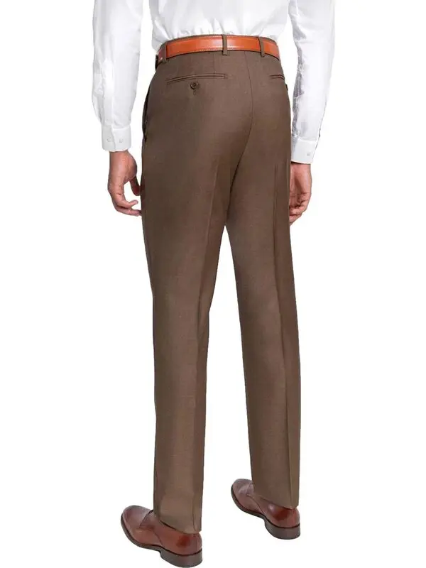 Santorelli Loro Piana Wool Trousers - Tobacco