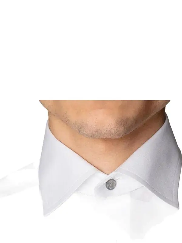 Eton Contemporary-fit Twill Shirt With Gray Buttons - White