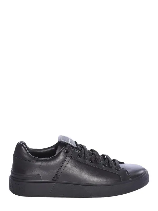 Balmain B Court Leather Low-top Sneakers - Black