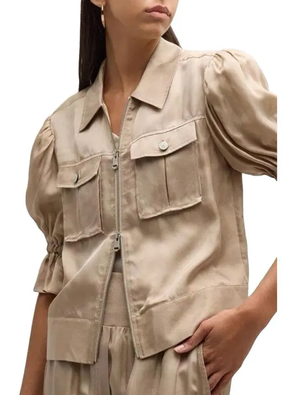 Cinq À Sept Holly Sateen Jacket - Khaki