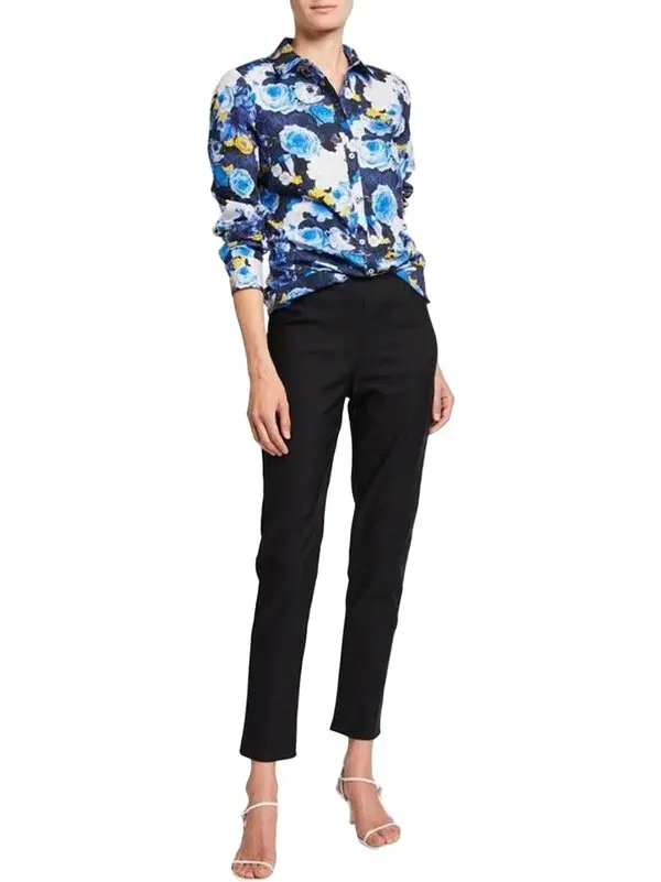 Lela Rose Catherine Slim-leg Ankle Pants - Black