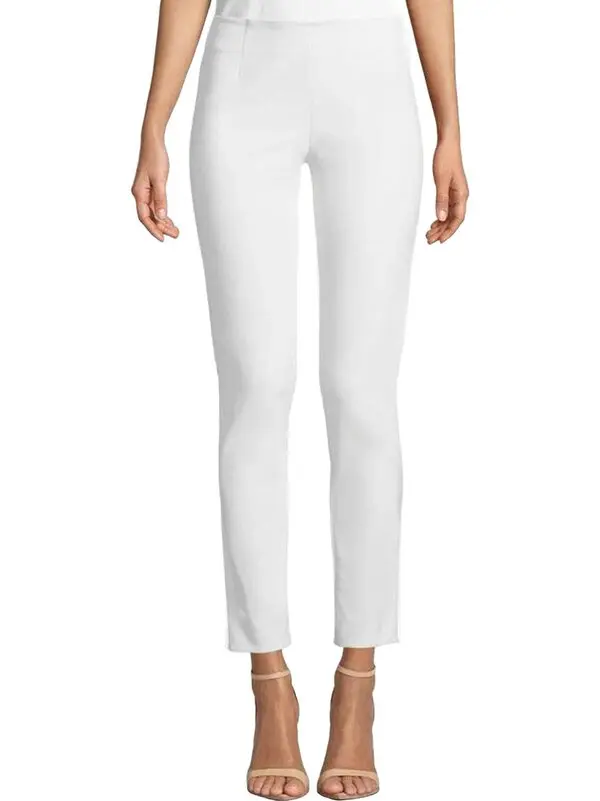 Lela Rose Catherine Slim-leg Ankle Pants - White