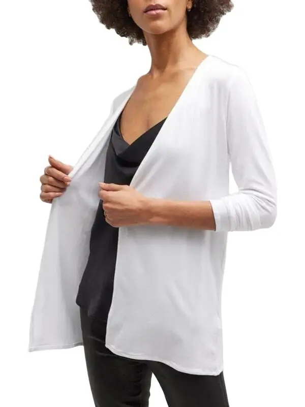 Majestic Filatures Soft Touch Open-front Cardigan - Blanc