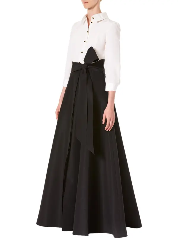 Carolina Herrera Icon Two-tone Trench Gown - White / Black