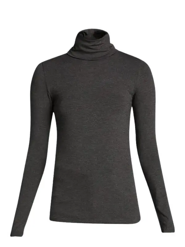 Majestic Filatures Viscose Jersey Turtleneck - Charcoal