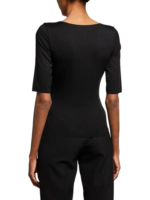 Emporio Armani Half-sleeve Jersey Top - Black