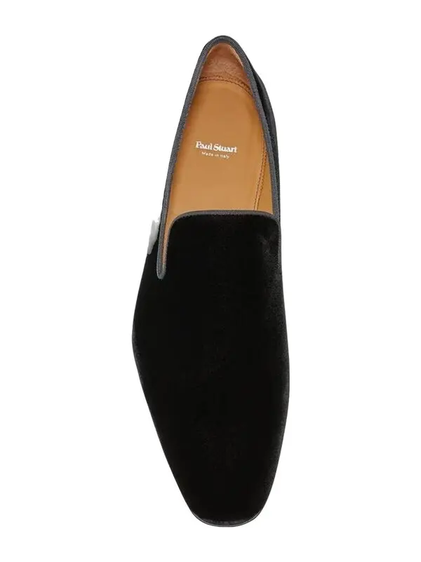 PAUL STUART Harrier Velvet Venetian Loafers - Black