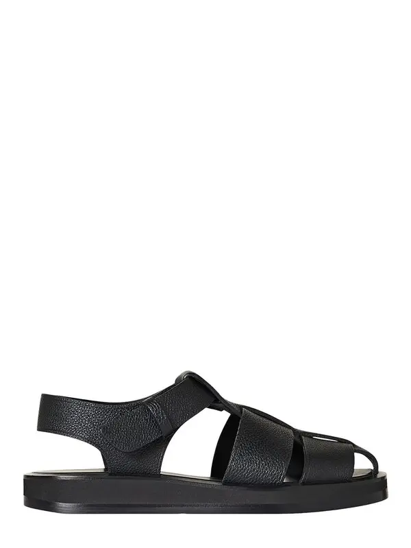 THE ROW Fisherman Woven Sandals - Black
