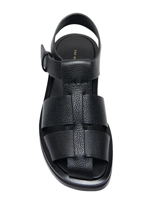 THE ROW Fisherman Woven Sandals - Black