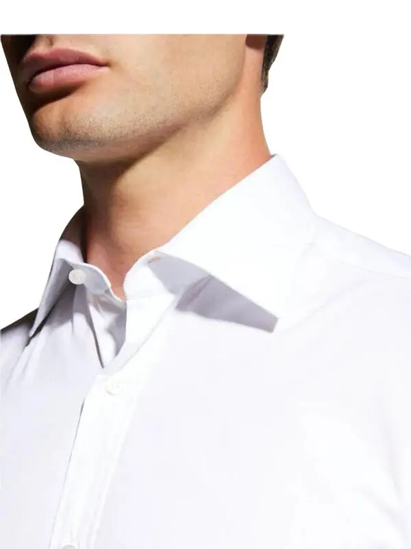 Charvet Apos;s Basic Solid Point-collar Dress Shirt With French Cuffs - White