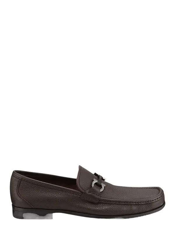 FERRAGAMO Grandioso Grained Calfskin Loafer - Hickory