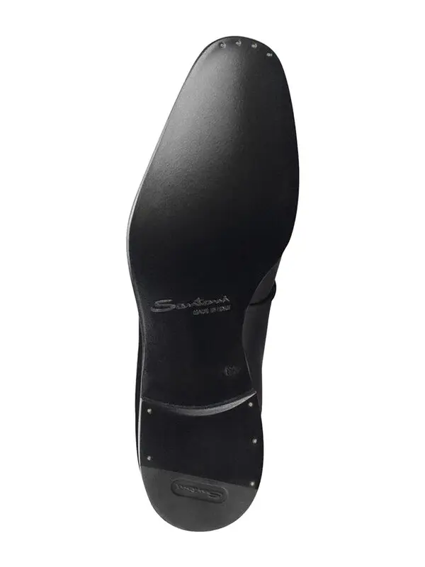 Santoni Isogram Patent Leather Derby Shoes - Black