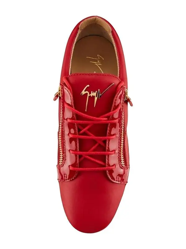 GIUSEPPE ZANOTTI London Leather Low-top Sneakers - Red
