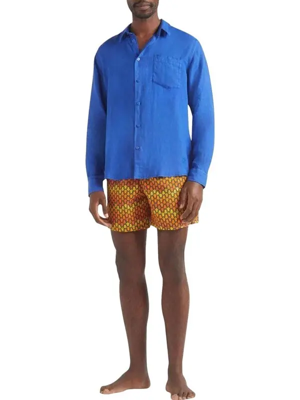 Vilebrequin Apos;s Caroubis Solid Linen Sport Shirt - Marrakech