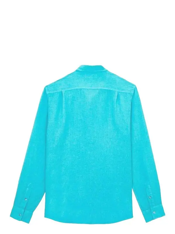 Vilebrequin Apos;s Caroubis Solid Linen Sport Shirt - Vert Disco