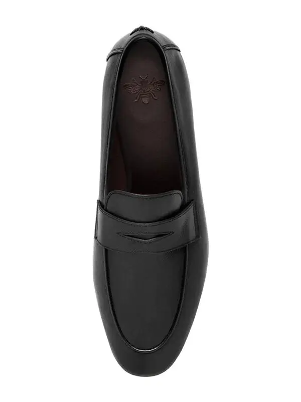 BOUGEOTTE Flâneur Leather Penny Loafers - Black