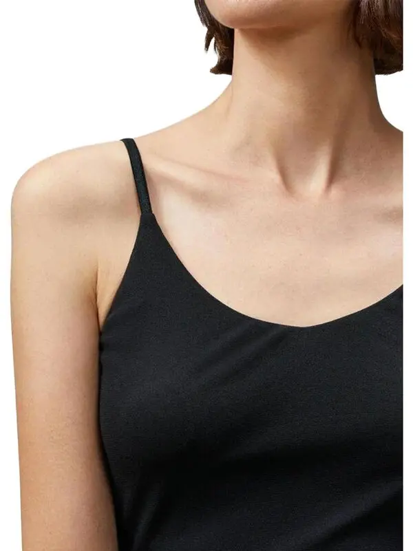 Lafayette 148 New York Mesh Jersey V-neck Tank - Black