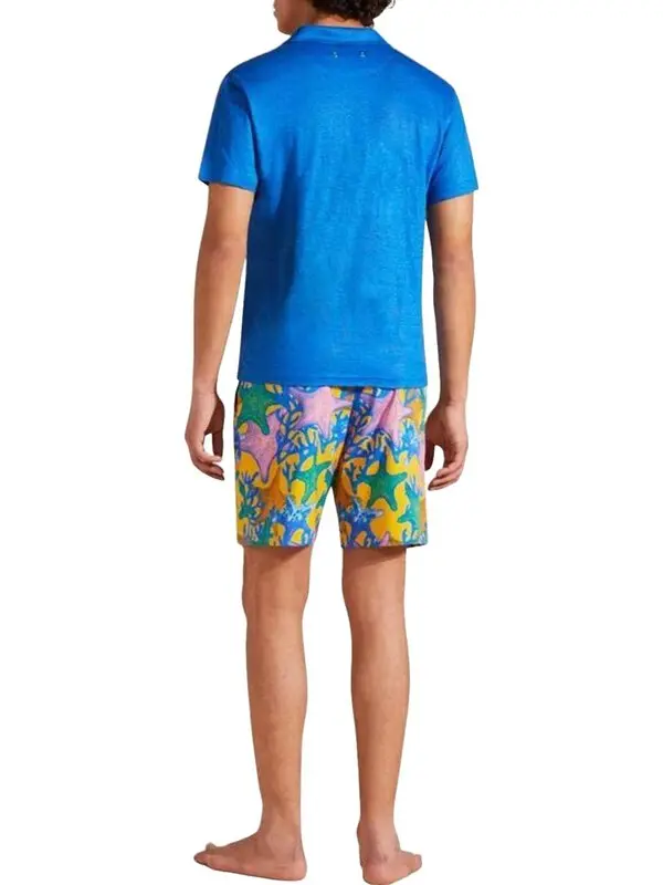 Vilebrequin Apos;s Pyramid Linen Polo Shirt - Palace Blu