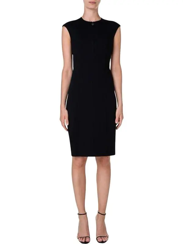 Akris Cap-sleeve Zip-front Dress - Black