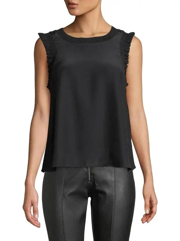 Cinq À Sept Lenore Sleeveless Silk Top - Black