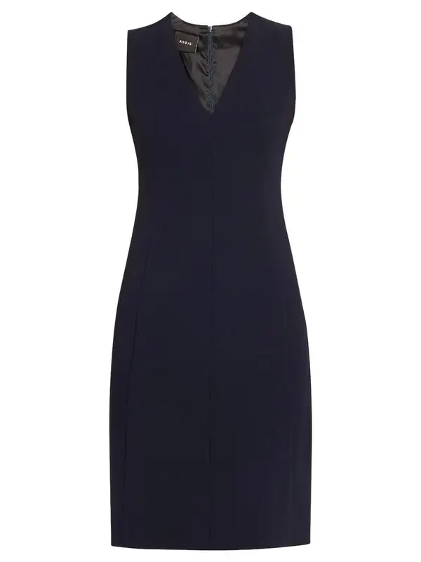 Akris Sleeveless V-neck Knit Sheath Dress - Black