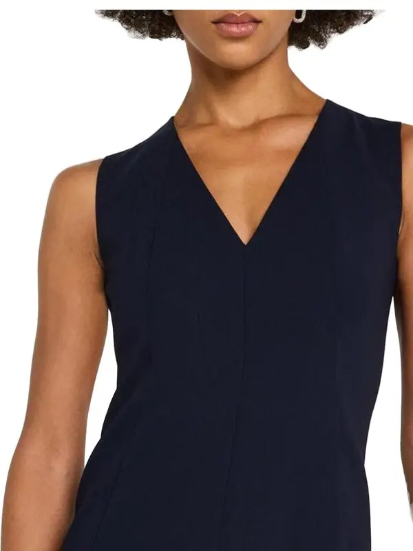 Akris Sleeveless V-neck Knit Sheath Dress - Black