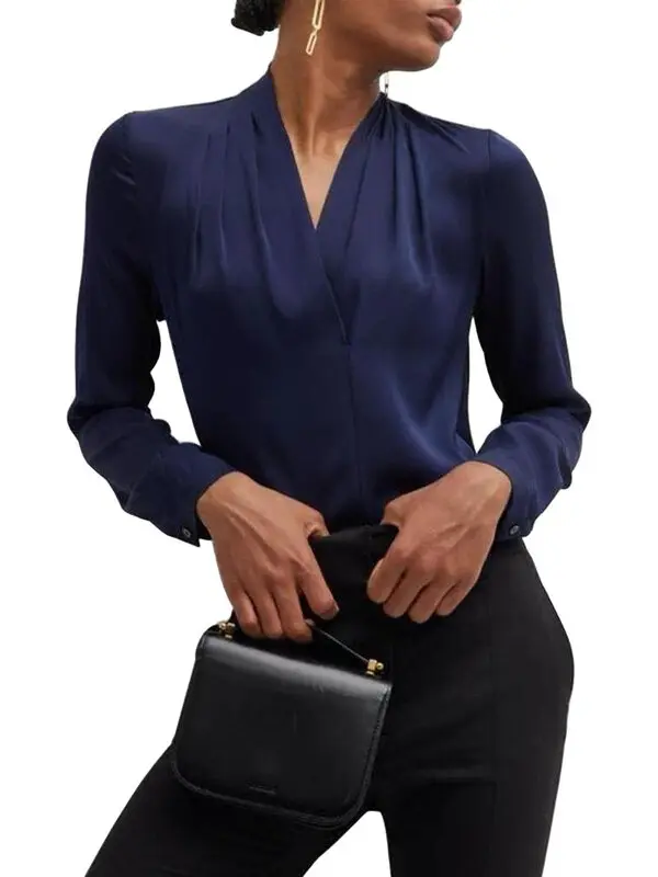 Kobi Halperin Nellie Pleated Blouse - Mid Blue
